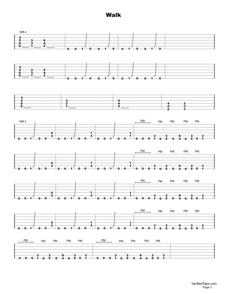 Walk Guitar Tab - Verified Tabs