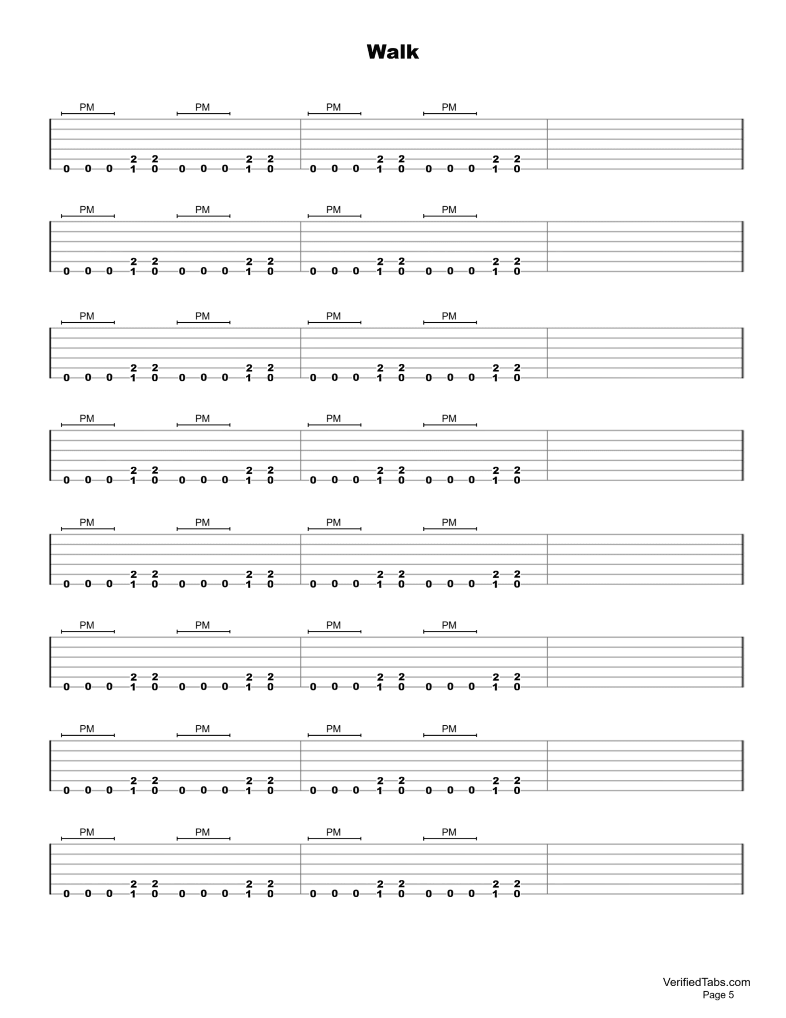 Walk Guitar Tab - Verified Tabs