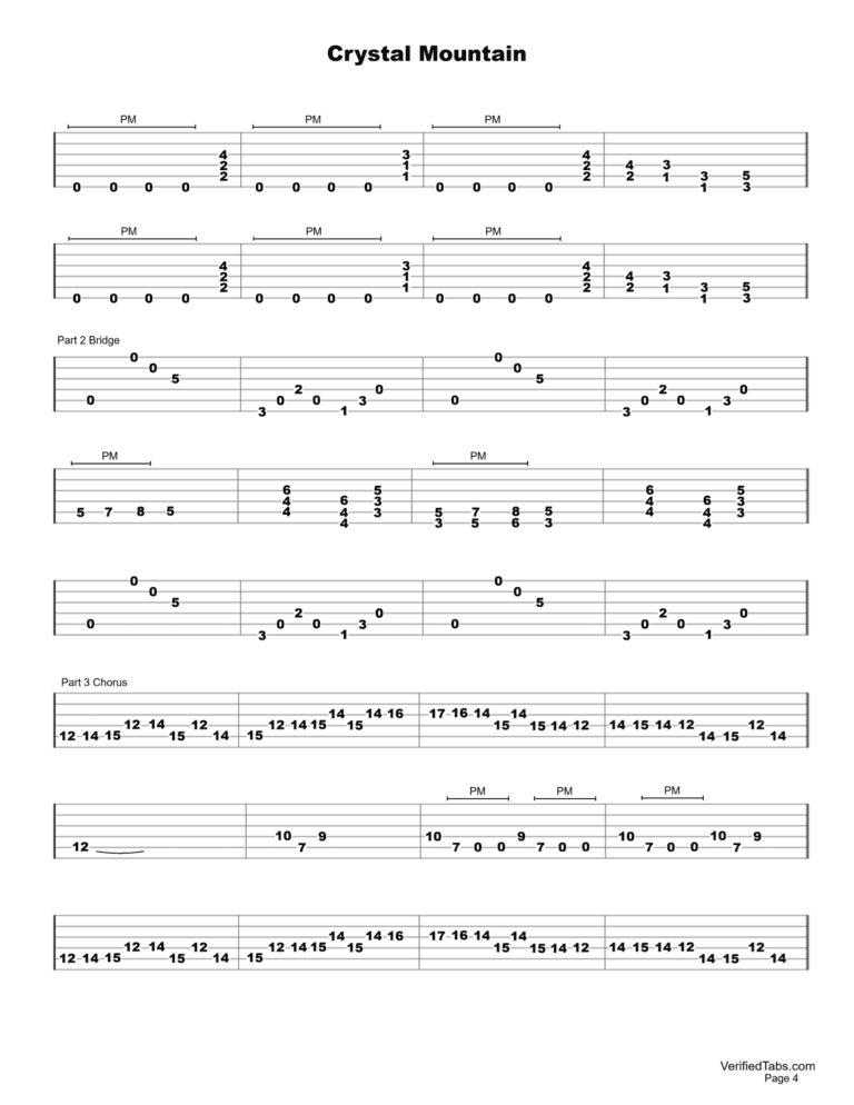 Crystal Mountain Guitar Tab - Verified Tabs